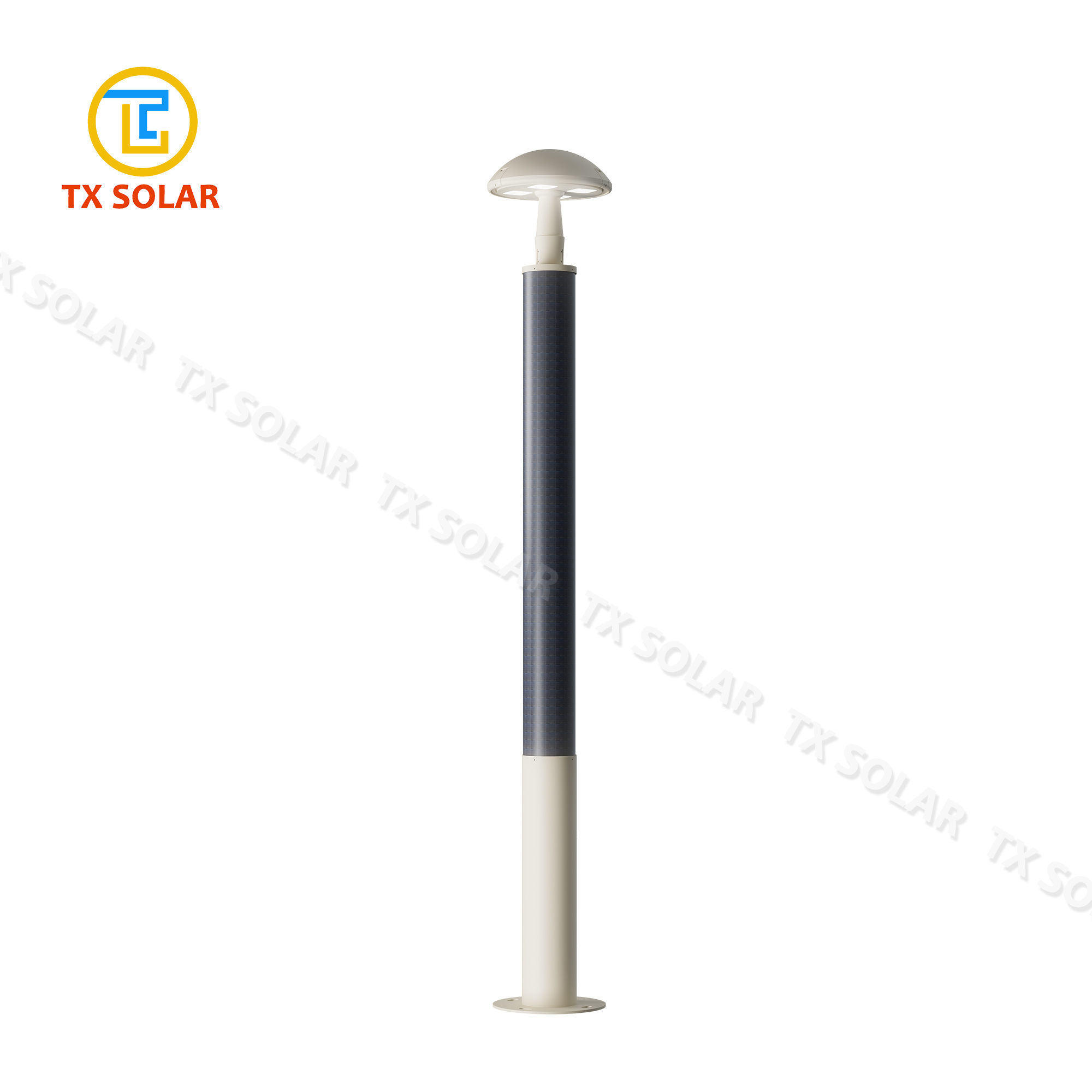 China Vertical Solar Pole Light With Flexible Solar Panel On Pole ...